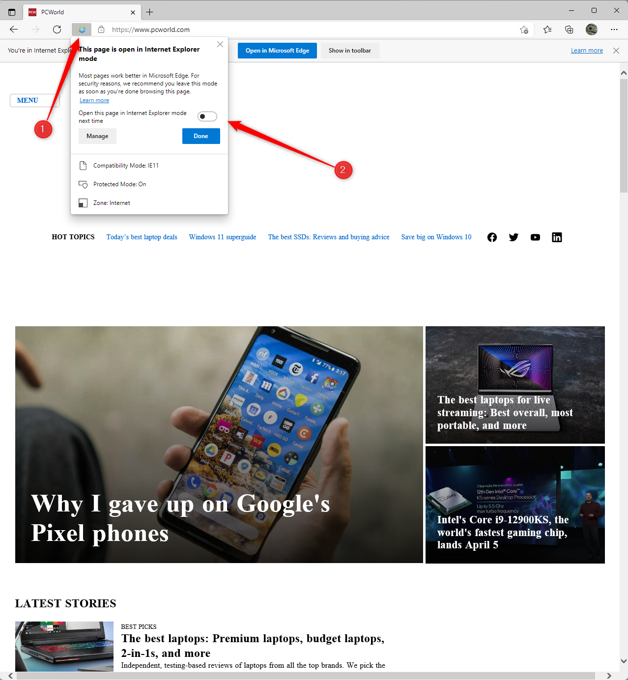 How to use Internet Explorer Mode in Microsoft Edge | PCWorld