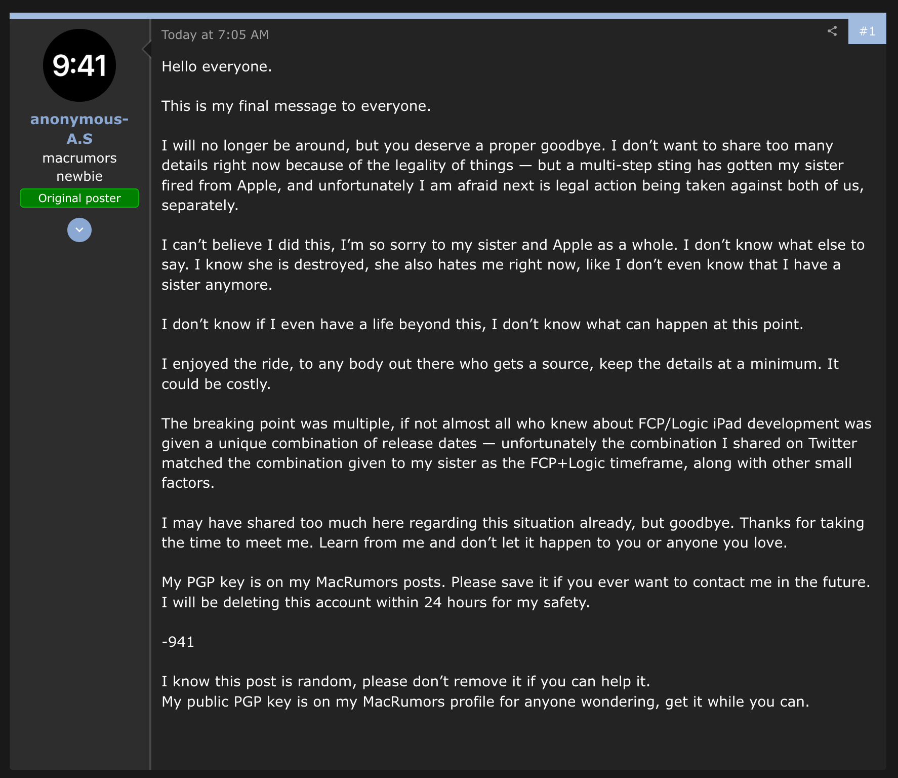 Apple har avslöjat läckan @Analyst941 | Macworld.se