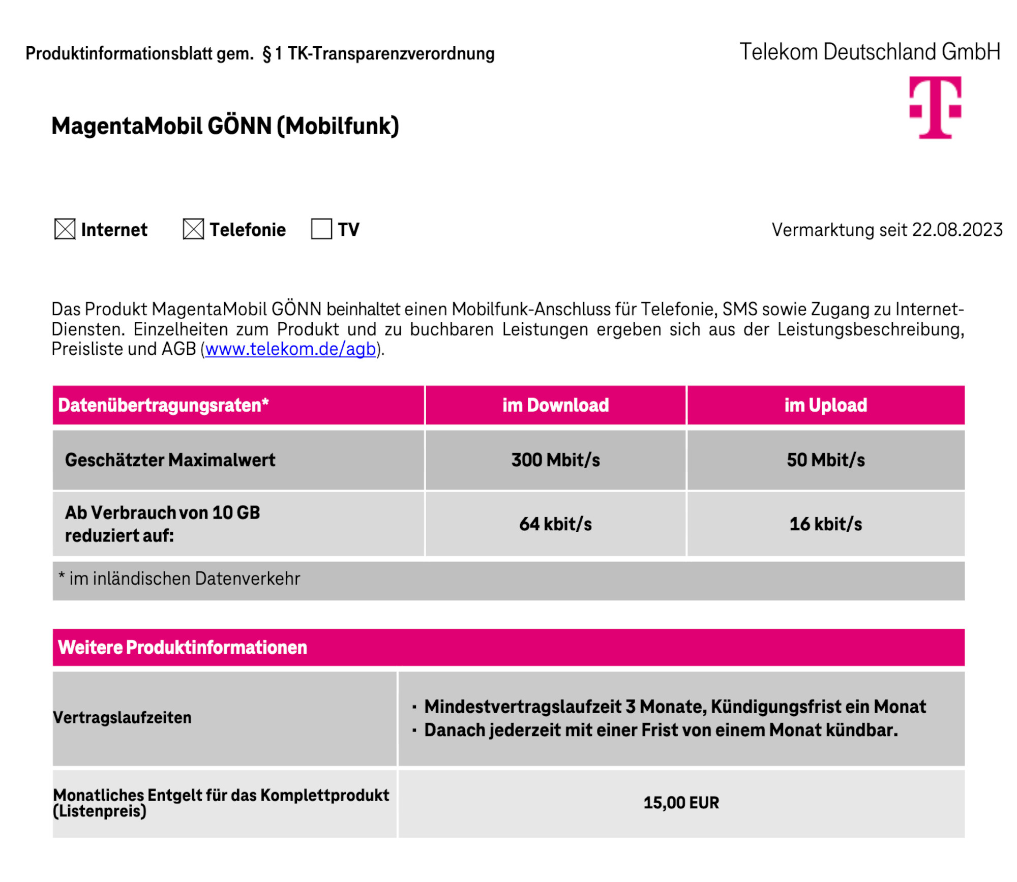 GÖNN: Neuer Telekom-Tarif mit 3 Dayflats/Monat plus Deutschlandticket ...