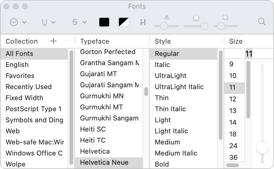 How to show fonts in Pages for macOS that don't appear in the menu ...