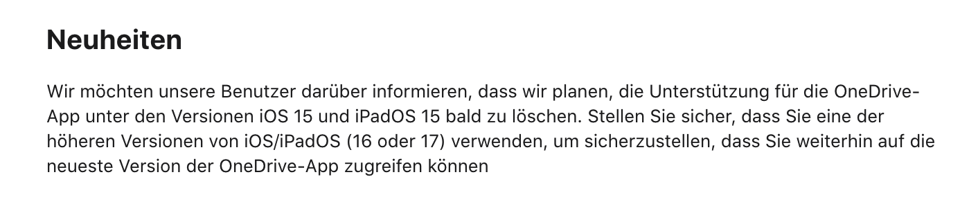 Onedrive für iPhone und iPad setzt bald iOS 16 voraus - Macwelt