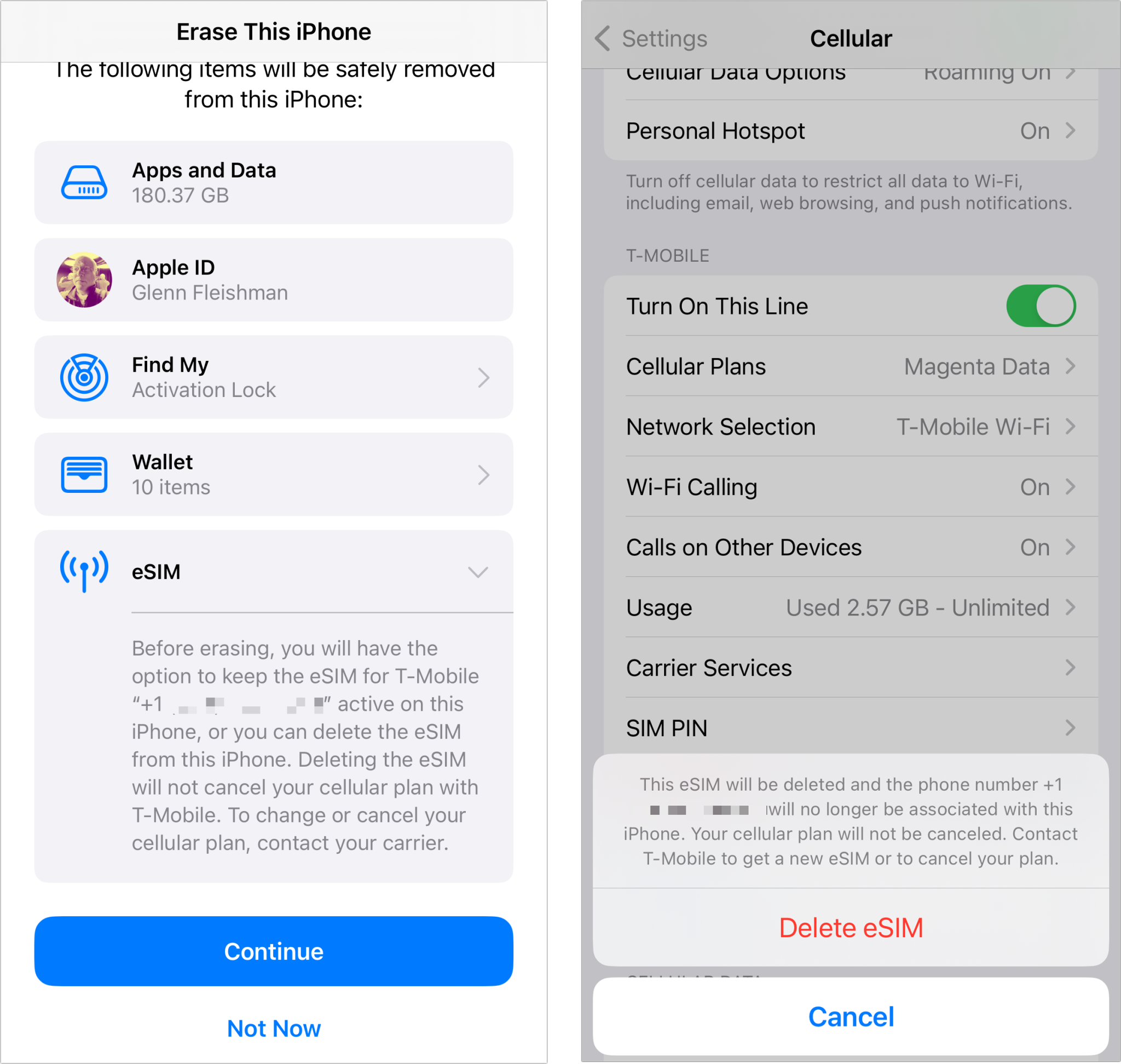 How to delete (or keep) an iPhone's eSIM when erasing it | Macworld