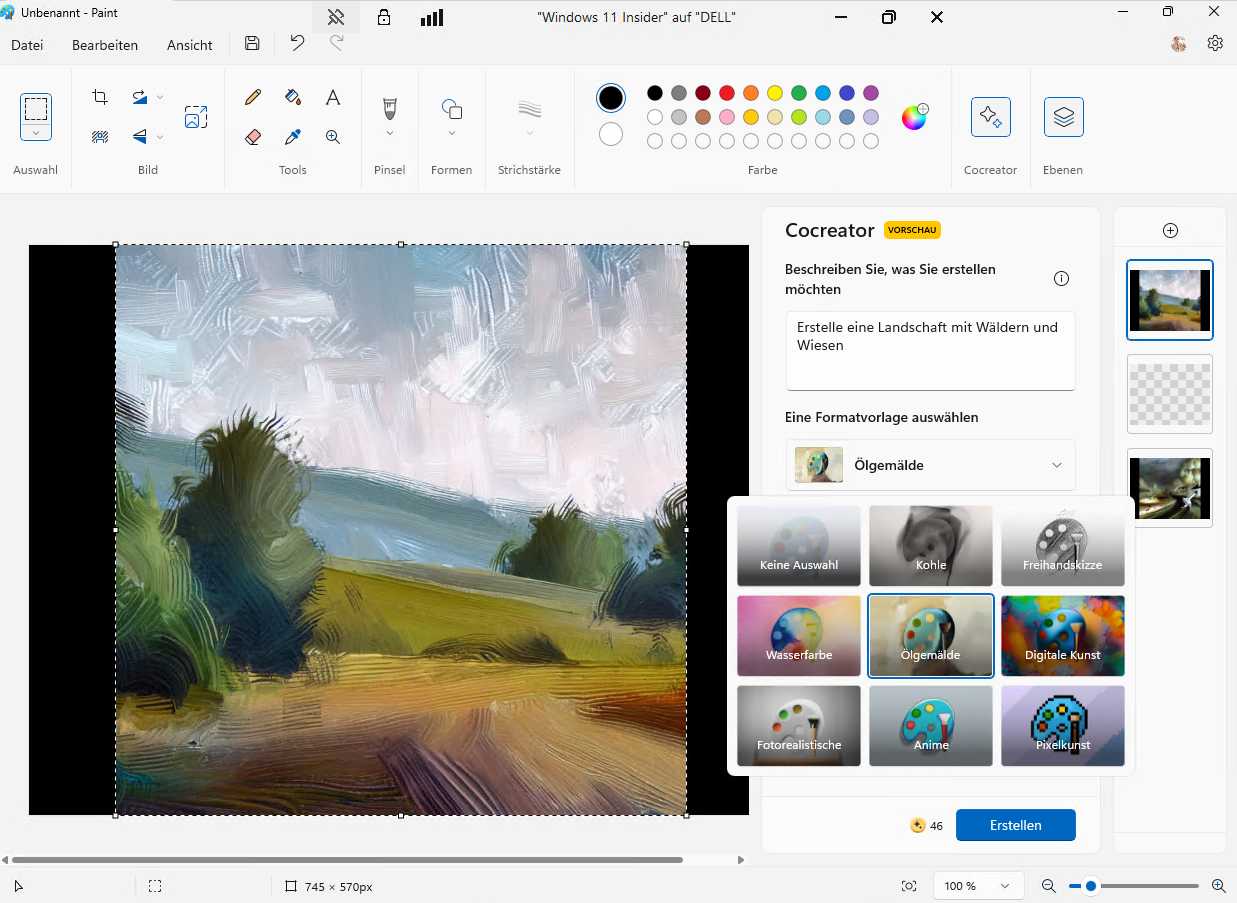 Paint: KI-Funktionen, Ebenen und Bildbearbeitung wie in Adobe Photoshop ...