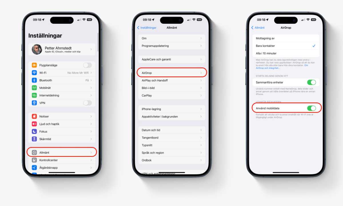 Så använder du Airdrop med mobildata | Macworld.se
