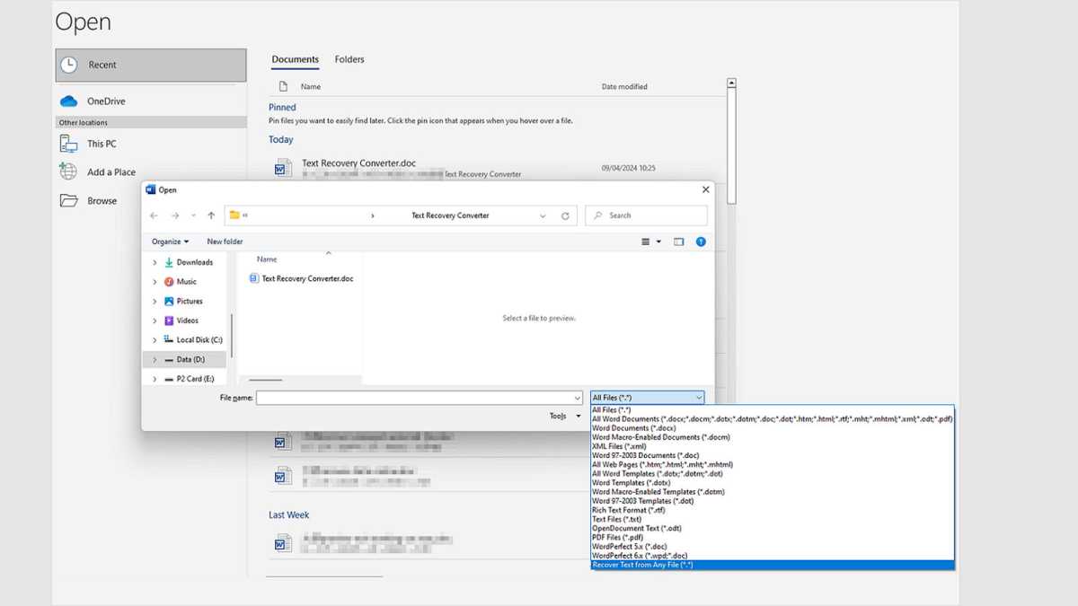 Recover Corrupt Word File With The Text Recovery Converter | PCWorld Recover Corrupt Word File With The Text Recovery Converter | PCWorld