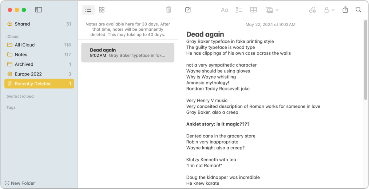 How to recover deleted notes in the Notes app | Macworld