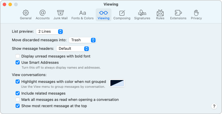 Mail for macOS: Its two sort options for recent messages and how they ...