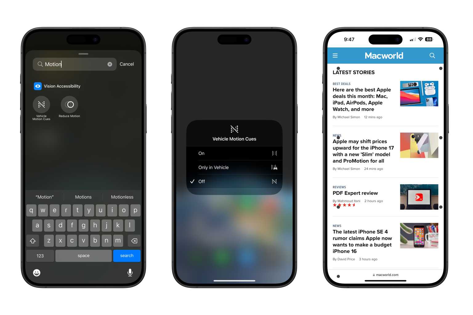 How Vehicle Motion Cues in iOS 18 can reduce motion sickness | Macworld