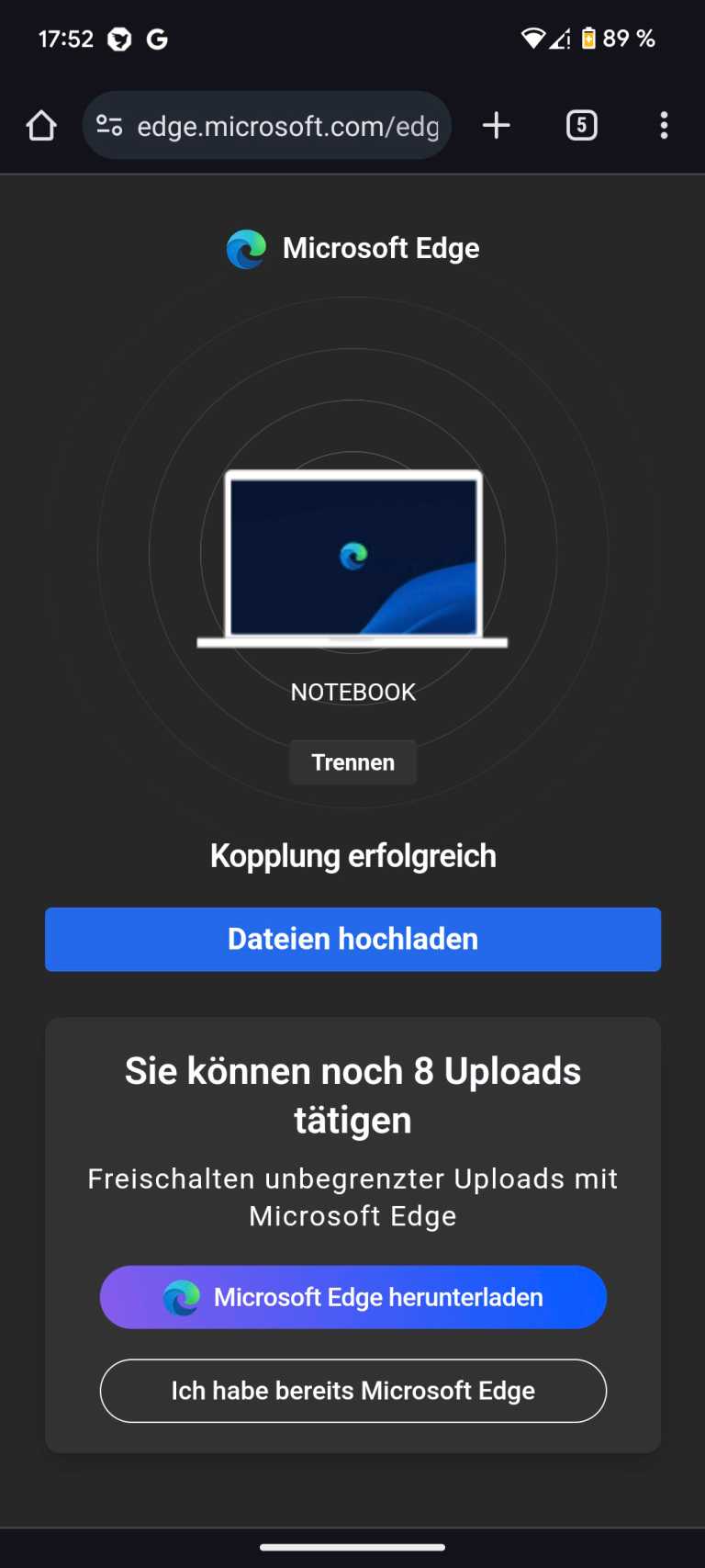 Microsoft Edge: So laden Sie Dateien vom Smartphone direkt ins Internet ...