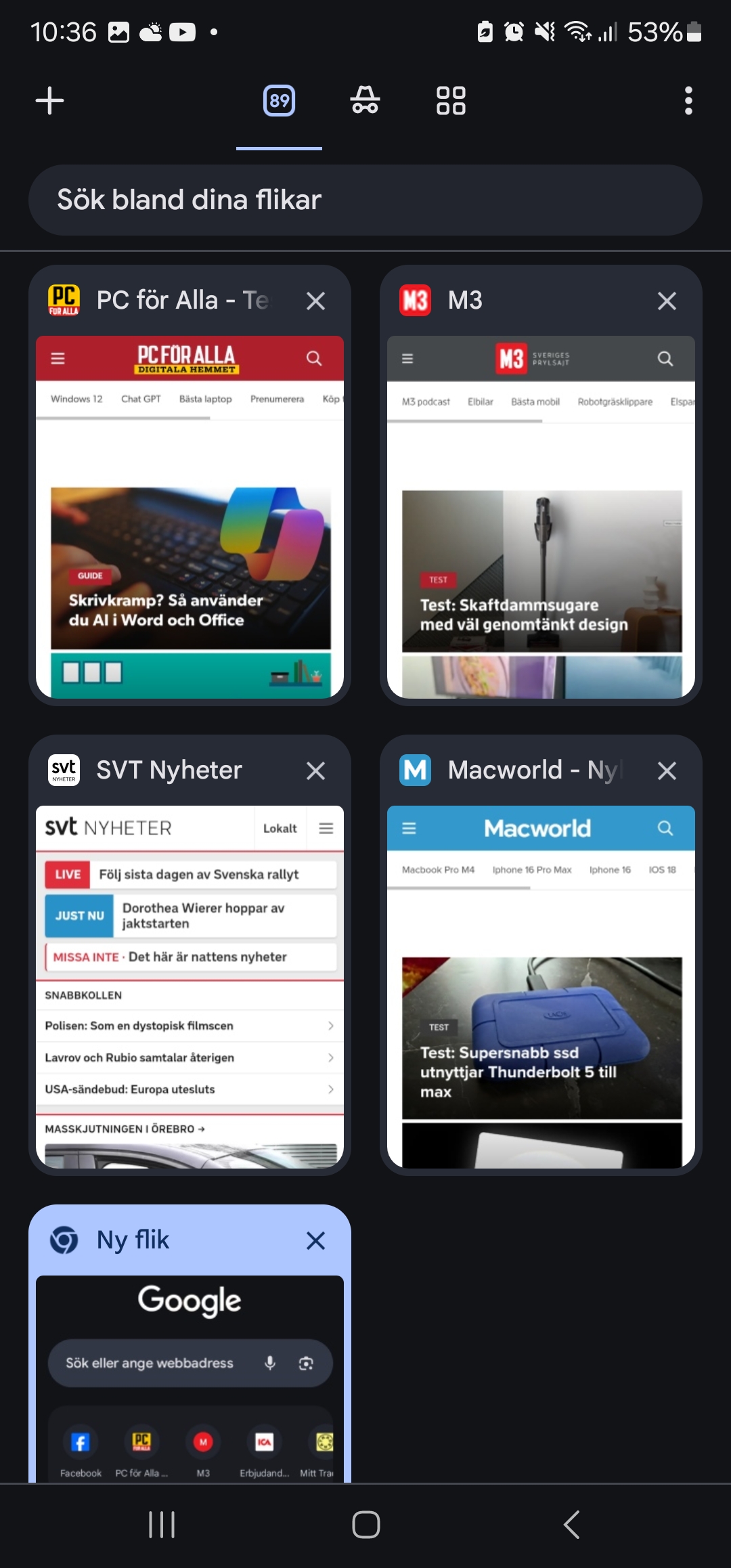 Nu kan du börja söka bland dina Google Chrome-flikar på Android-enheter ...