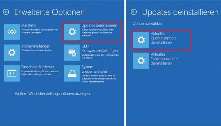 Windows startet nicht mehr: So deinstallieren Sie das letzte Update ...