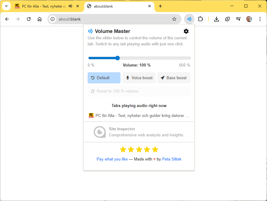 Volume Master: Webbläsartillägget som ökar datorljudet - PCforAlla