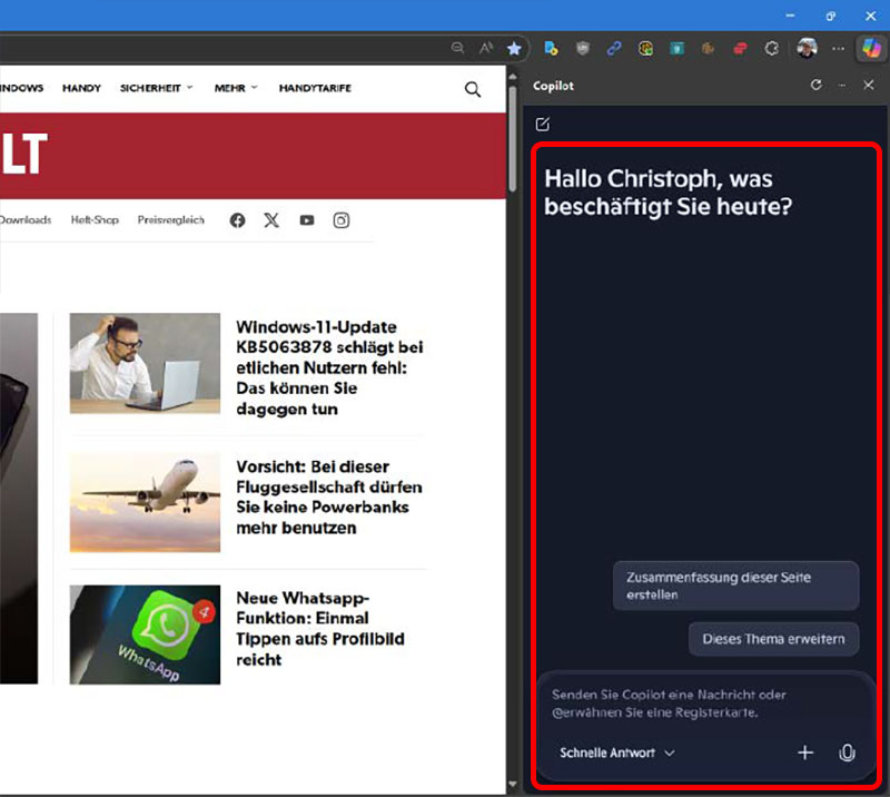 Copilot in Edge und Bing: So hilft Microsofts KI beim Surfen und Suchen ...