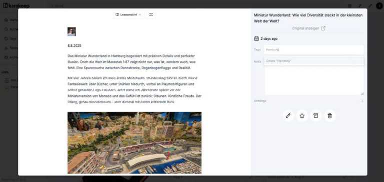 Karakeep: Lesezeichen, Webseiten und Notizen zentral speichern - PC-WELT