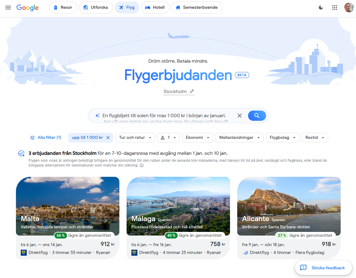 Här hittar du billigare flygbiljetter – med AI - PCforAlla