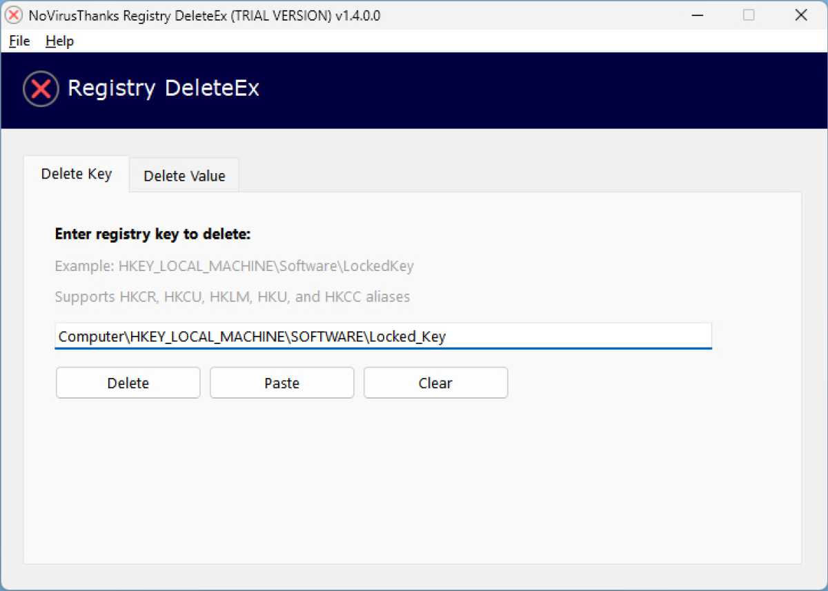 Gesperrte Registry-Schlüssel sicher mit Registry Deleteex löschen: Der ...